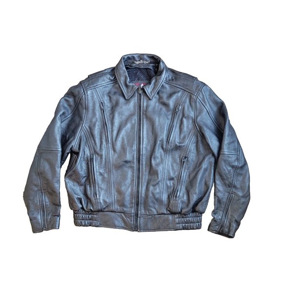 xpert | Jackets & Coats | Xpert Black Leather Motorcycle Biker Jacket ...